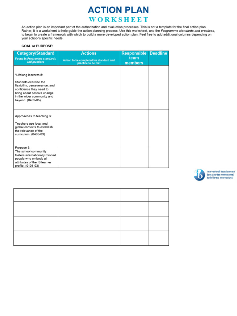 Template For The Action Plan | PDF | Career & Growth | Business