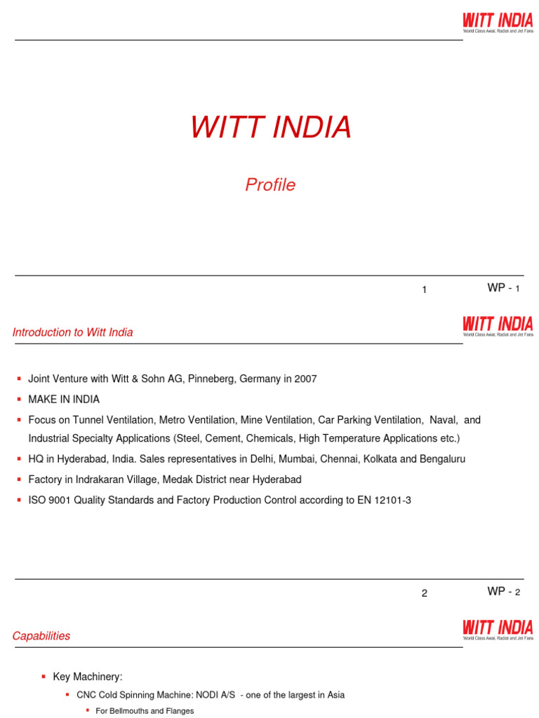 1 - Witt India Profile | PDF | Mechanical Engineering