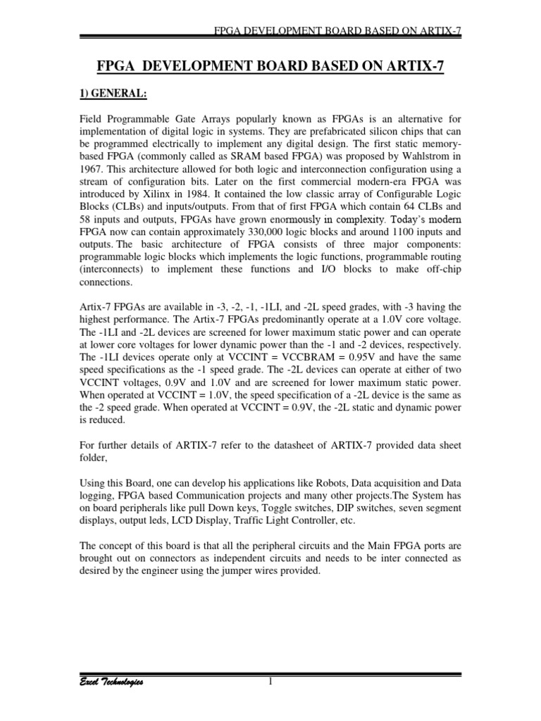FPGA DEVELOPMENT BOARD BASED ON ARTIX-7(MOD) | Download Free PDF | Field Programmable Gate Array ...