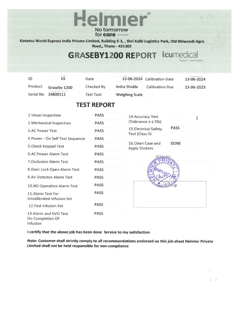 Syringe Pump Calibration Reports | PDF