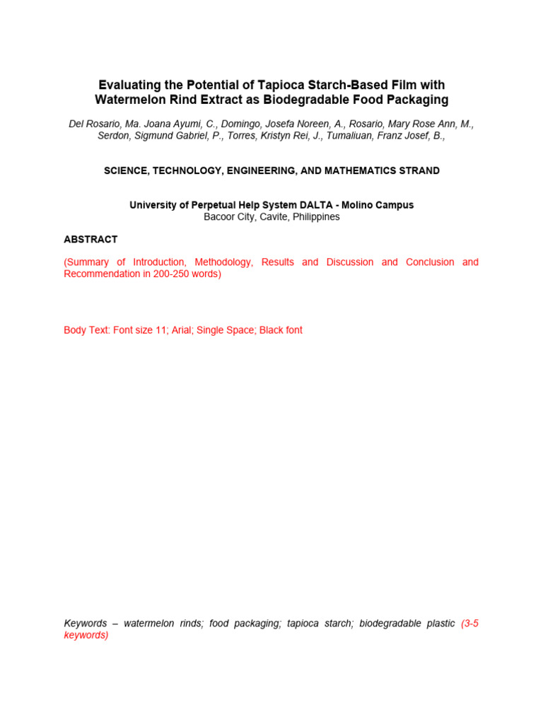 Group 7 Final Paper | PDF | Starch | Biopolymer