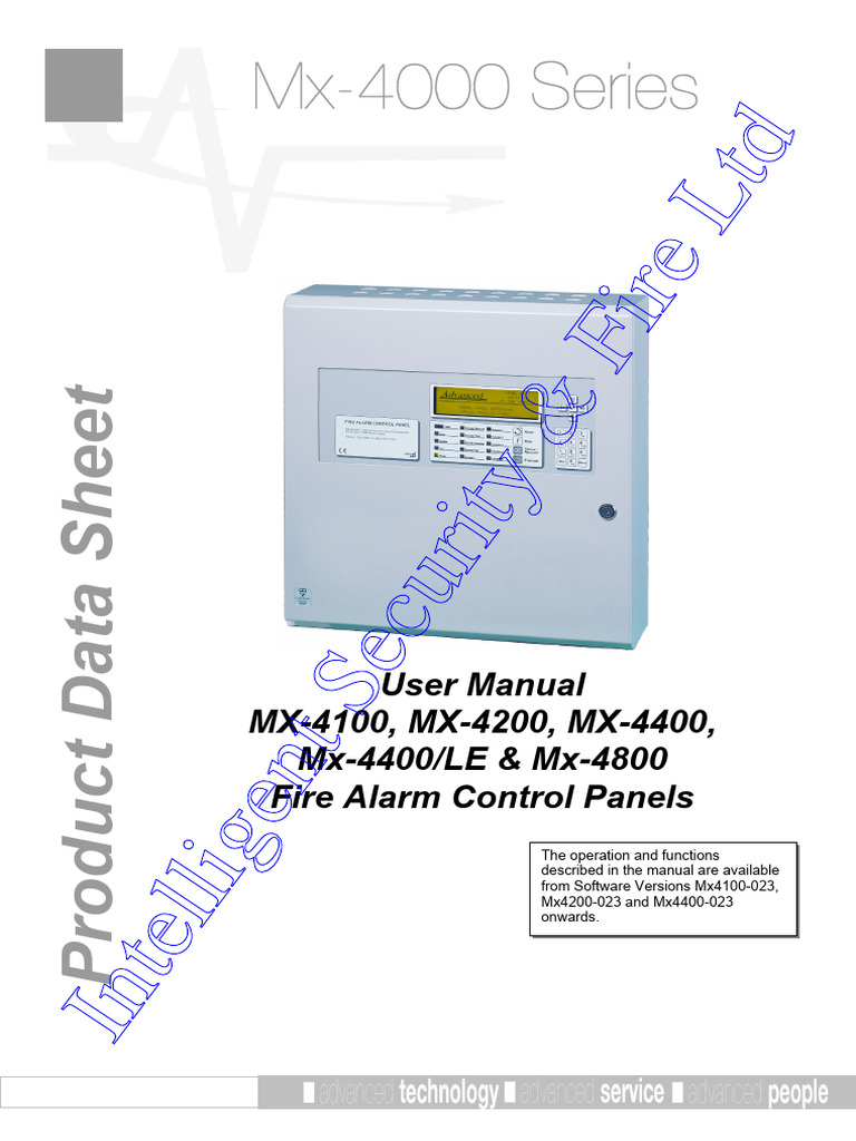 MX-4000 Fire Alarm User Manual | PDF | Electromagnetic Compatibility ...