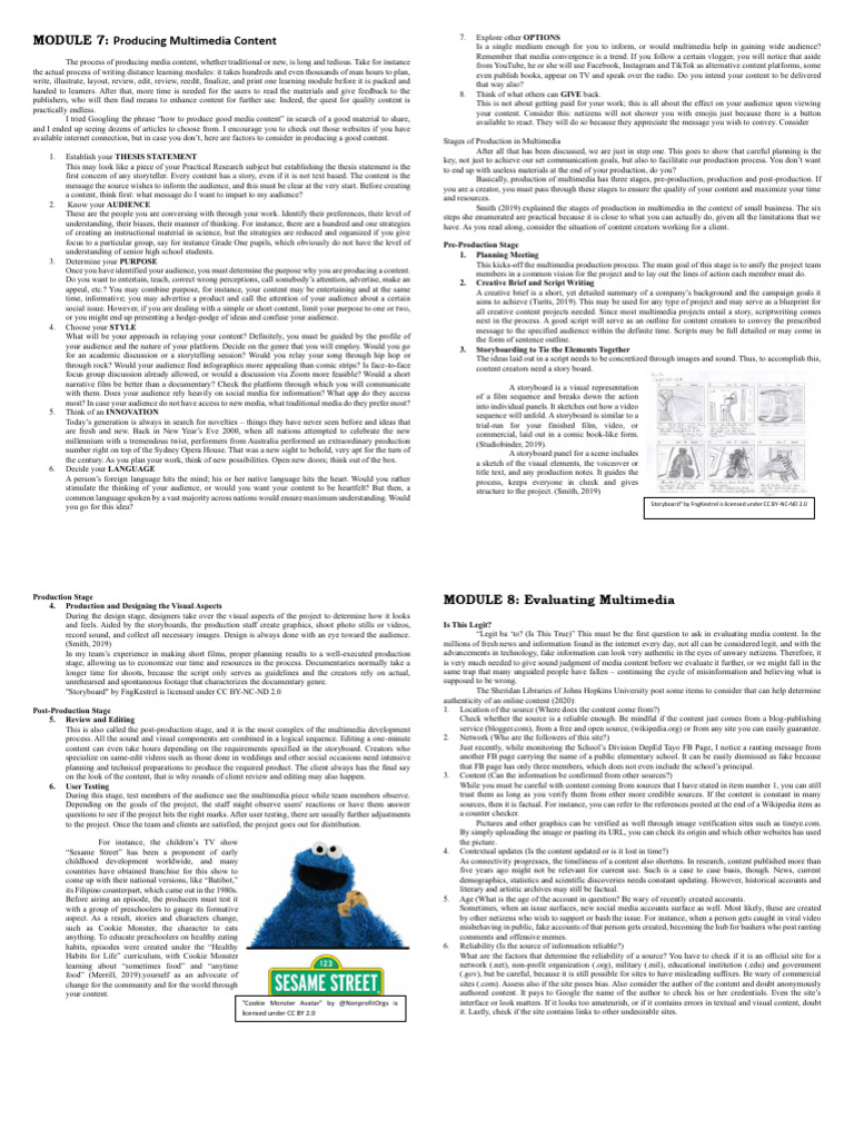 Module 7-8 Lectures 2020-2021 | PDF | Media (Communication) | Human ...