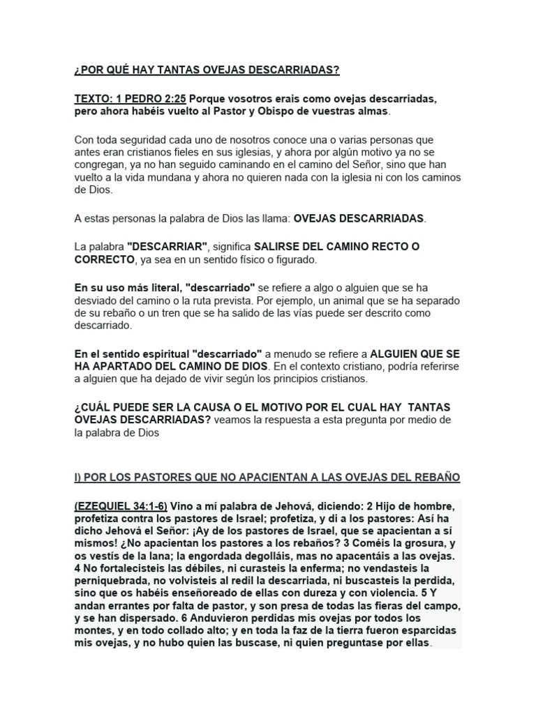 Causas de Ovejas Descarriadas | PDF | Oveja | Amor