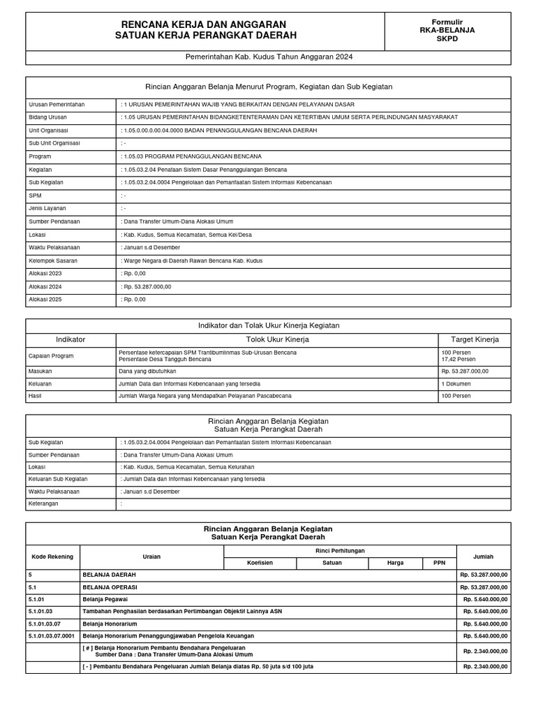 Sistem Informasi Pemerintahan Daerah - Cetak RKA Rincian Belanja 1.05.03.2.04.0004 Pengelolaan ...