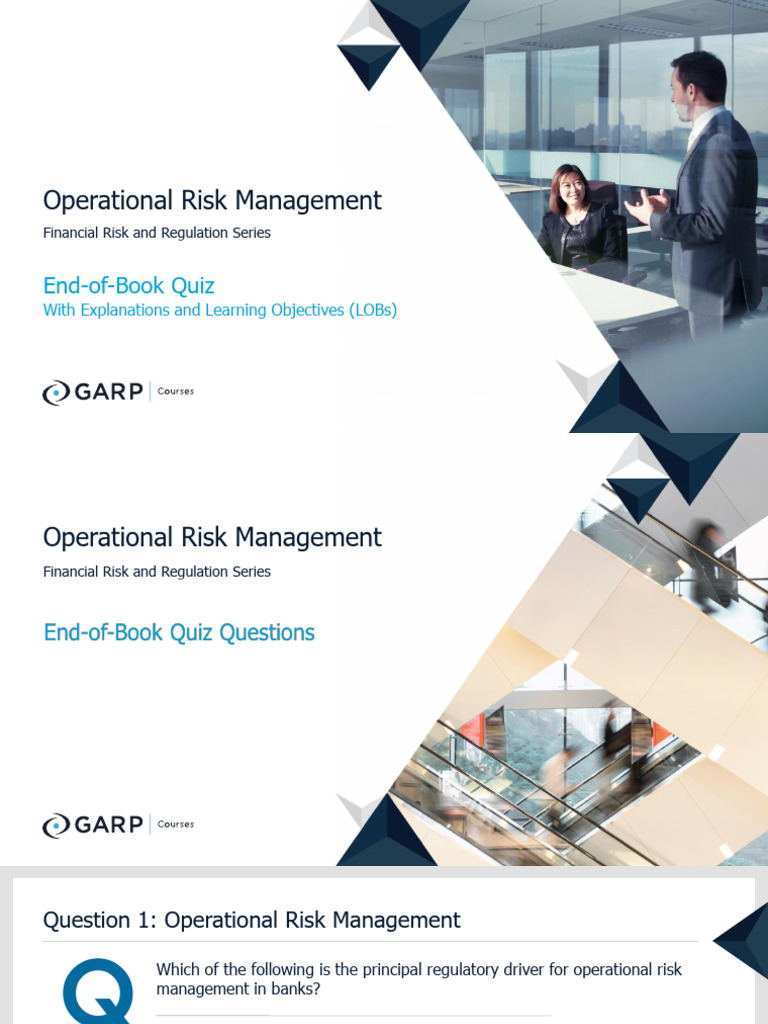 Operational Risk Management Quiz | PDF | Operational Risk | Risk