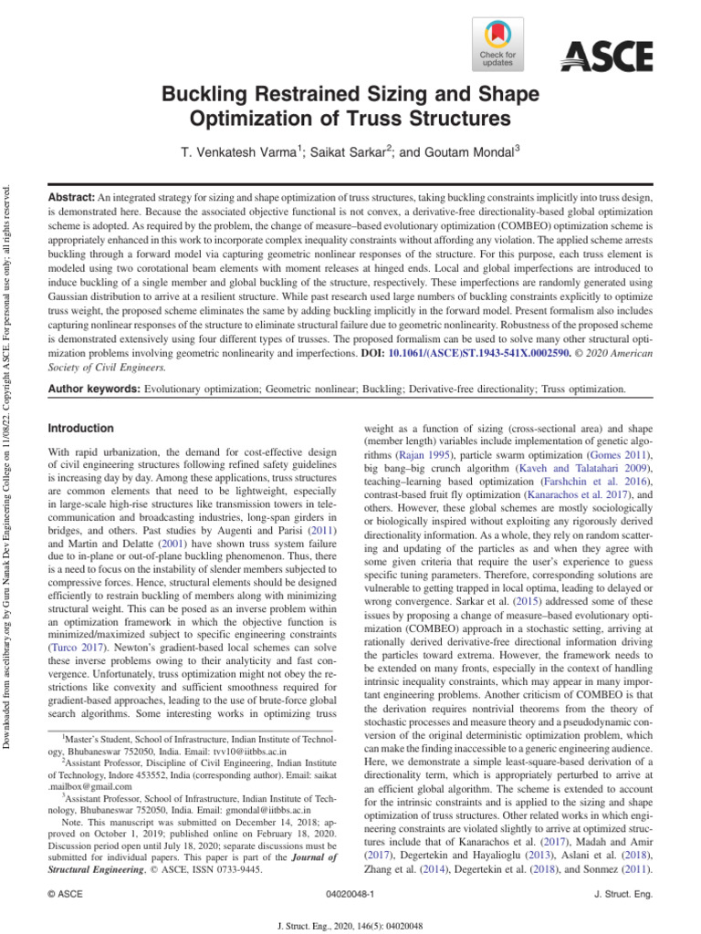 Buckling Restrained Sizing | PDF | Mathematical Optimization | Buckling