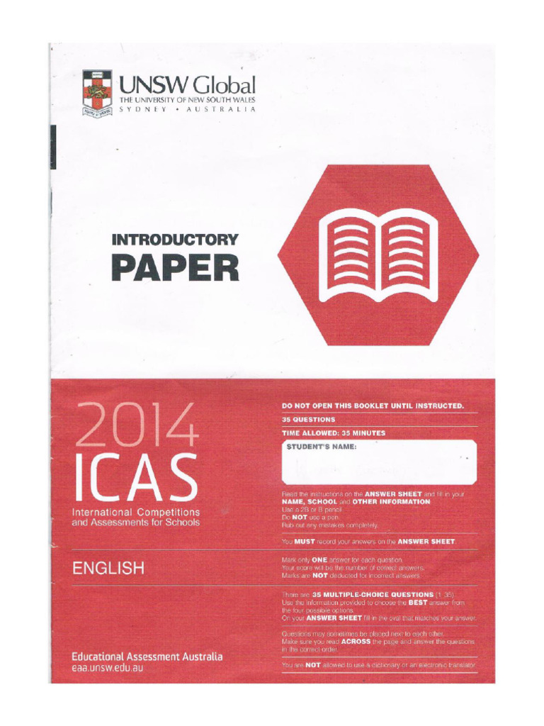 Year 2 ICAS English-2014 | PDF