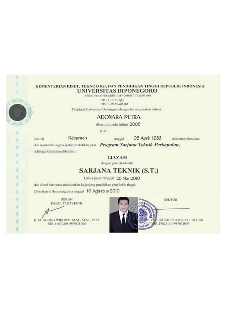 Contoh Ijazah s1, s2 | PDF