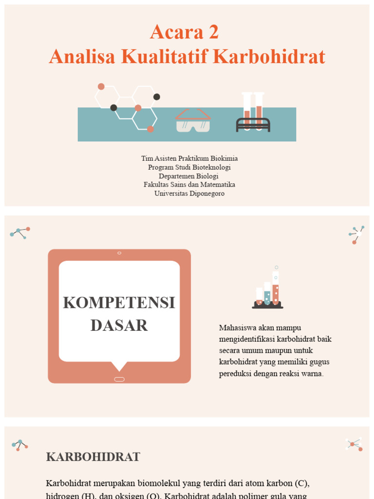 Acara 2 Dan 3 Prakt Biokimia - Analisa Kualitatif Dan Kuantitatif Karbohidrat | PDF | Memasak ...