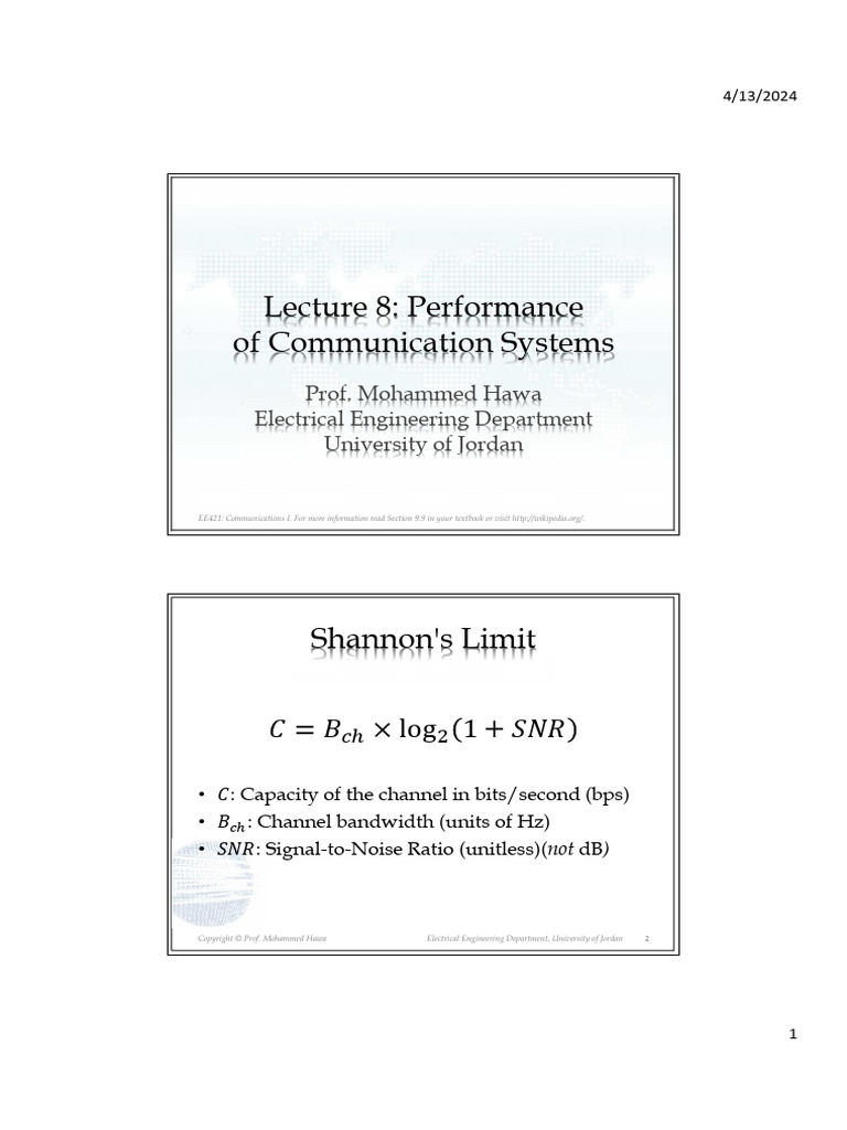 08 SNR | PDF | Signal To Noise Ratio | Decibel