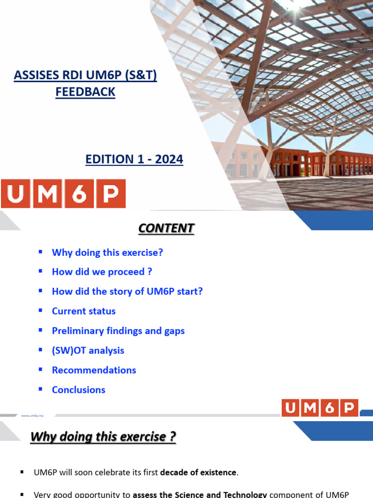 Assises RDI UM6P (S&T) Feedback | PDF | Governance | Innovation