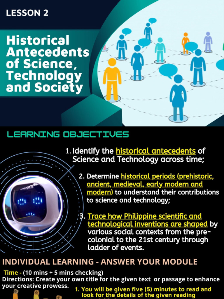 Lesson 2 Historical Antecedents of Science Technology Ans Society 1 | PDF