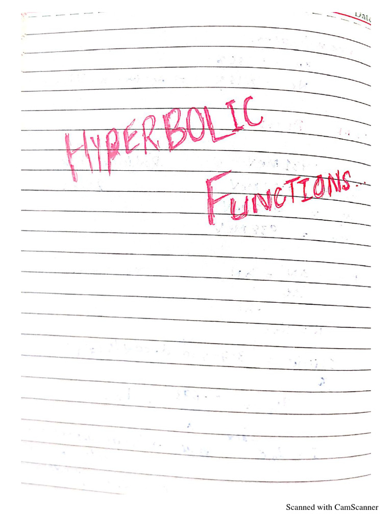 Ik Maths Hyperbolic Functions 1 Pdf
