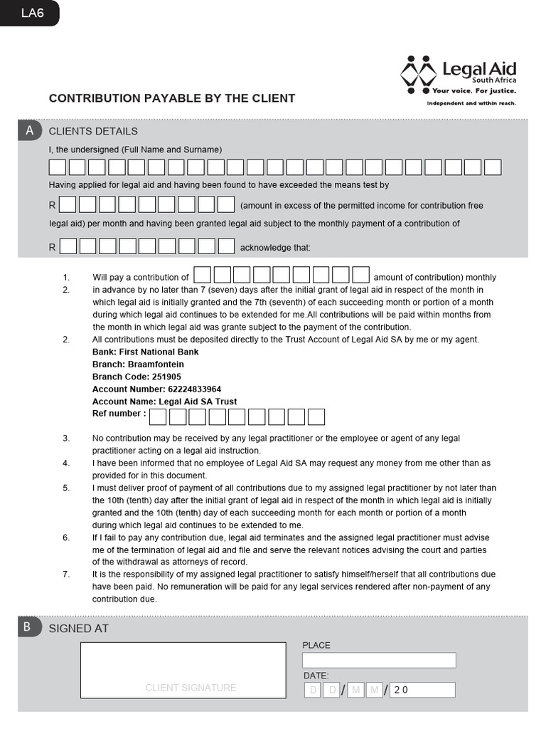 Contributions Payable by Client | PDF | Legal Aid | Lawyer