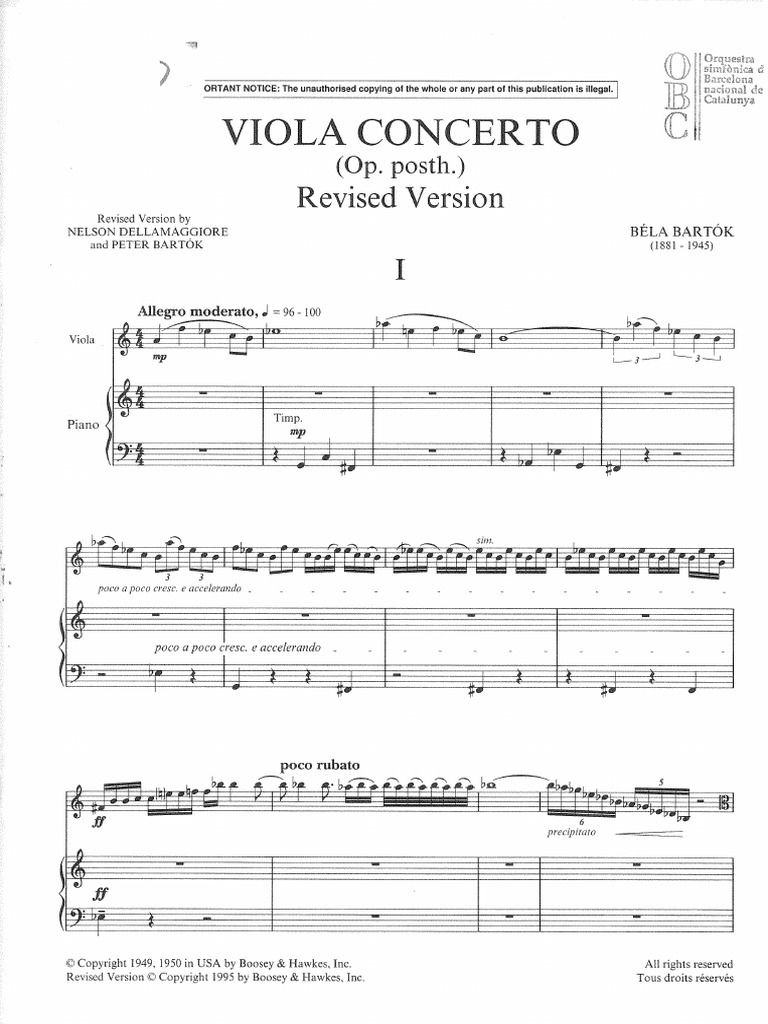 Bartok Viola Conc 1 | PDF