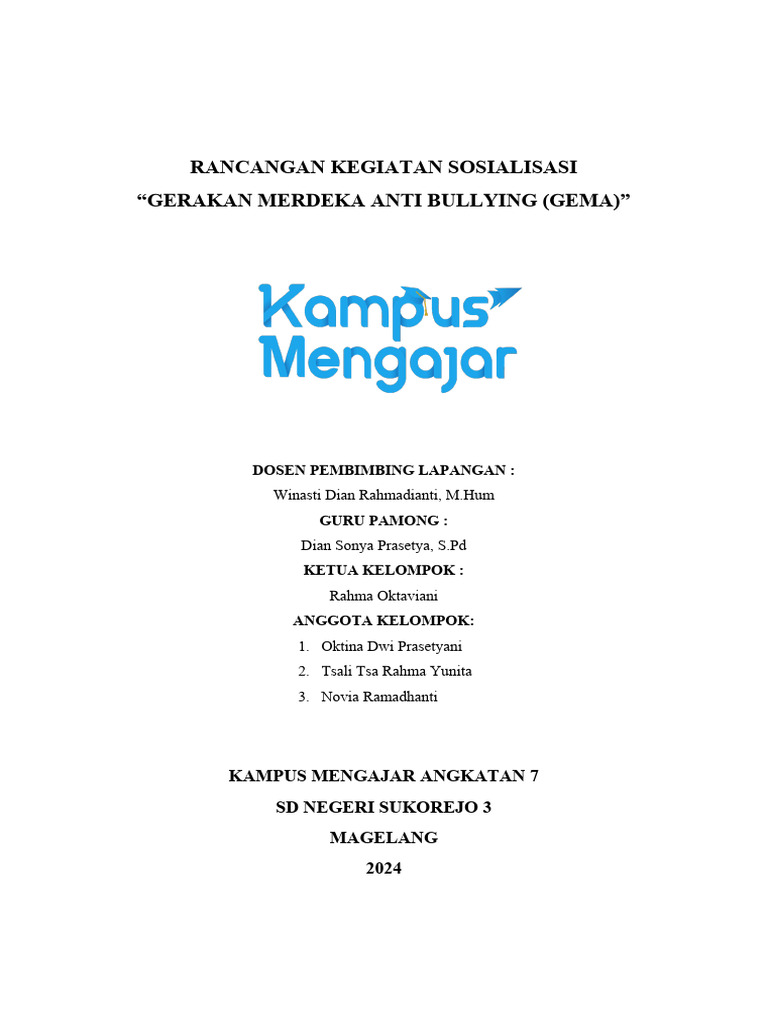 Sosialisasi GEMA: Cegah Bullying SD | PDF