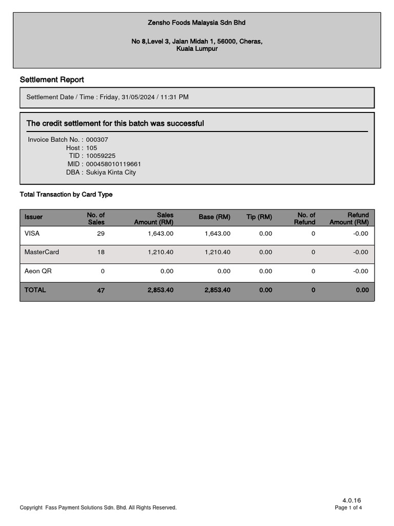 Receipt 000307 | PDF | Visa Inc. | Master Card
