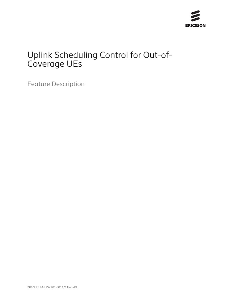 Uplink Scheduling Control For Out-of-Coverage UEs - Alex | PDF ...