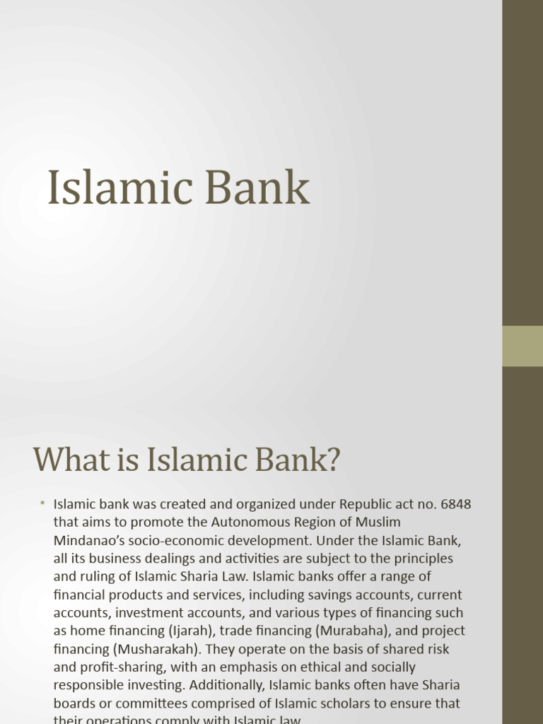 Islamic Bank | PDF | Islamic Banking And Finance | Banks