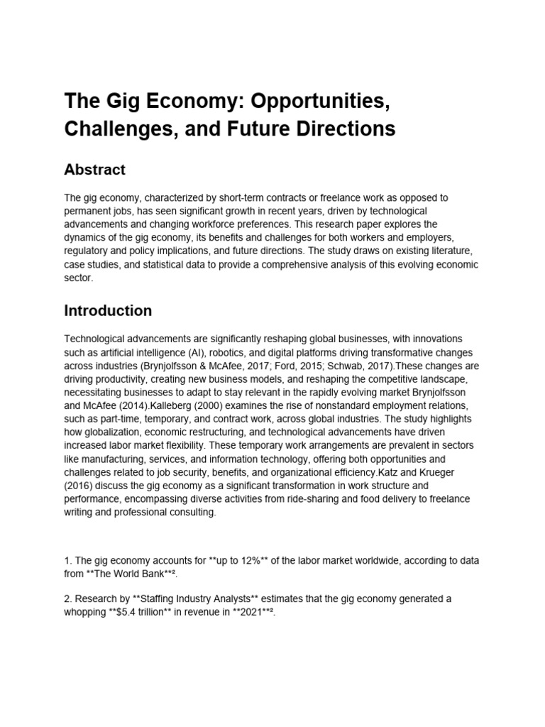 The Gig Economy_ Opportunities, Challenges, and Future Directions | PDF ...