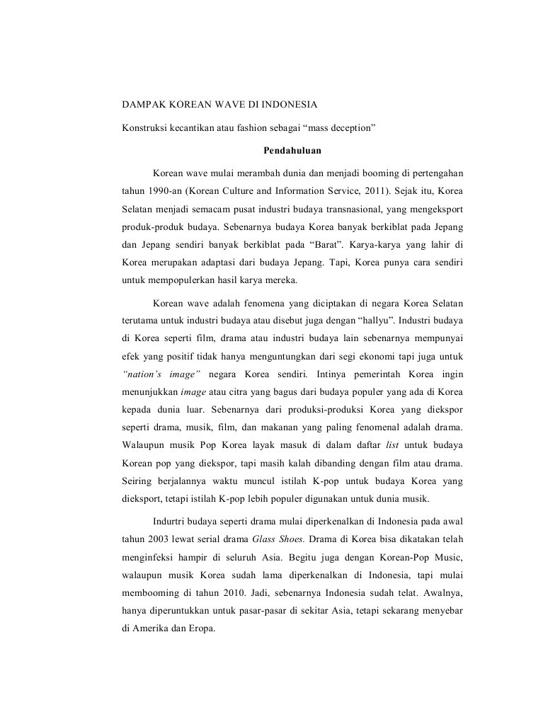 Dampak Korean Wave Di Indonesia | PDF