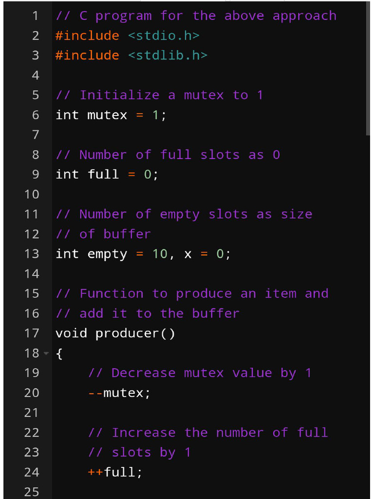 Producer Consumer Problem in C | PDF
