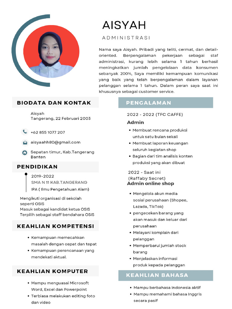 CV - Aisyah | PDF
