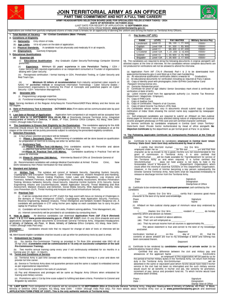 Advt ASB SPL Fds Cyber Tasks 2024 For Emp Newspdf | PDF | Computer ...