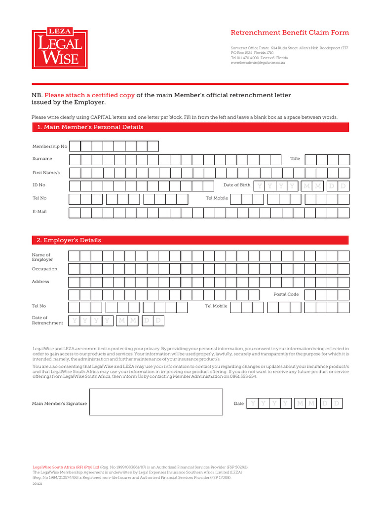 Retrenchment Benefit Claim Form Guide | PDF