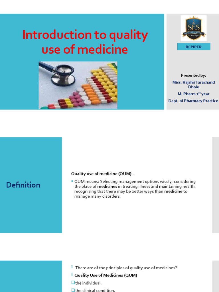 Introduction To Quality Use of Medicine QUM | PDF | Health Care ...