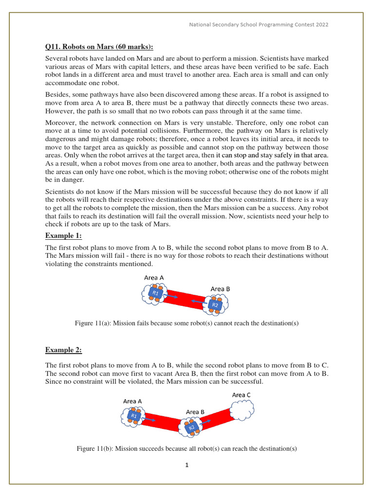 Q11 - Robots On Mars - 60 Marks | PDF