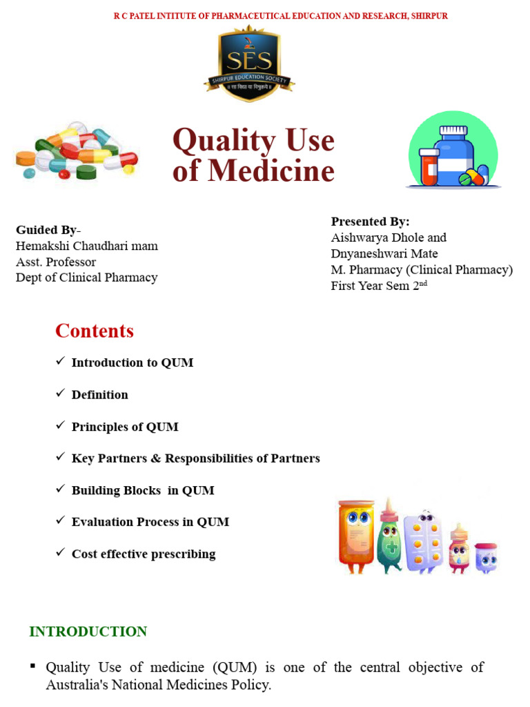 Quality Use of Medicine. | PDF | Prescription Drugs | Public Services