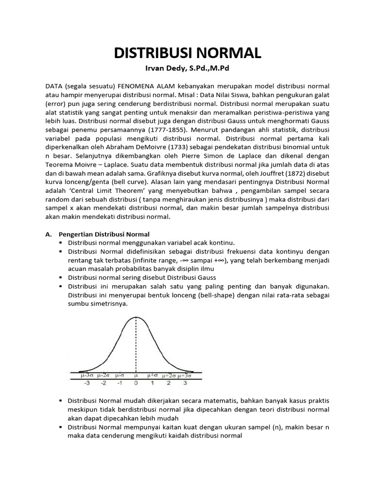 Modul Distribusi Normal | PDF | Metode & Bahan Ajar | Sains & Matematika