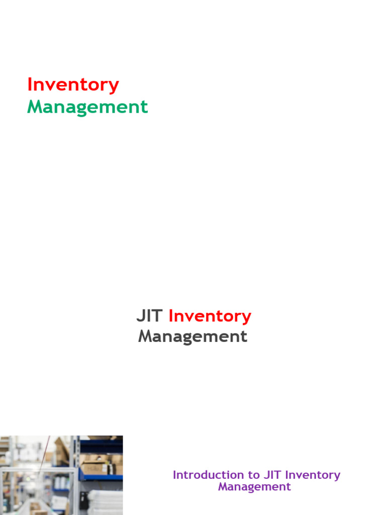JIT Inventory Management | PDF | Lean Manufacturing | Inventory