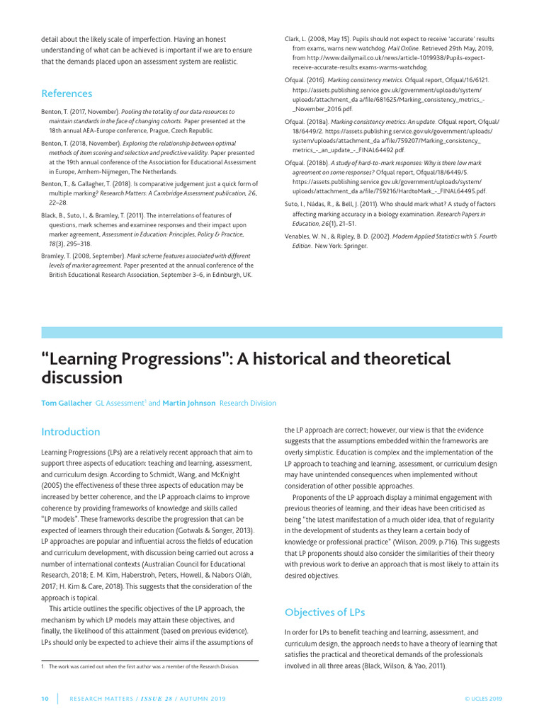 2019 Gallacher Learning Progression | PDF | Learning | Theory