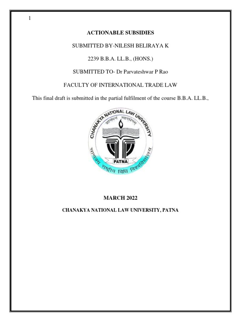 Itl FD | PDF | Subsidy | Dumping (Pricing Policy)