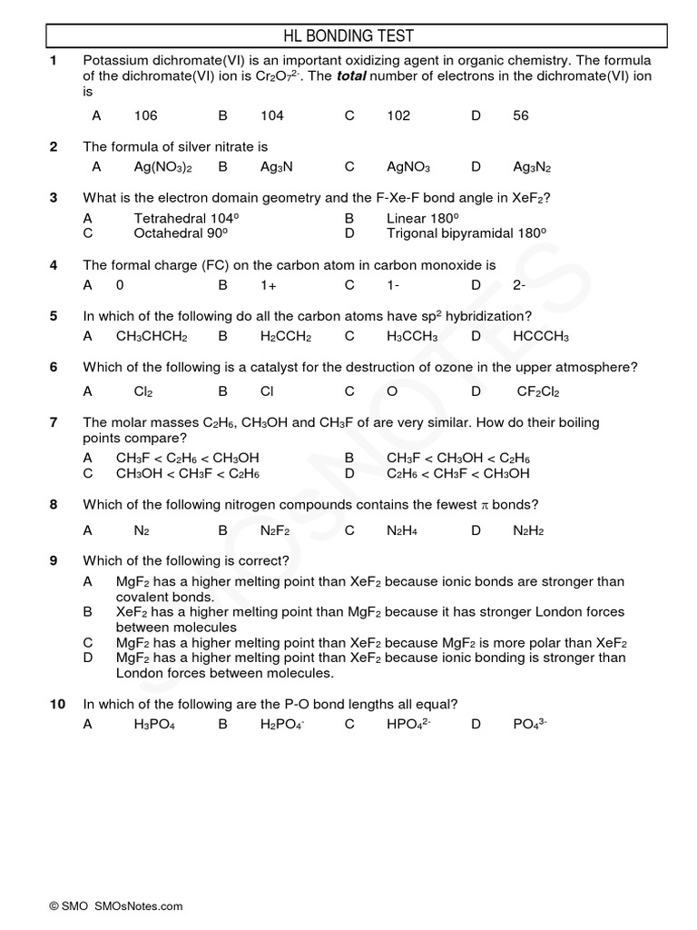 HL Bonding Test | PDF | Materials | Chemical Elements