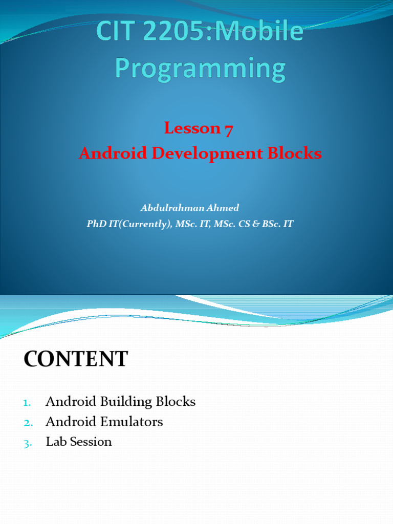 Android Development Blocks | PDF | Android (Operating System) | Client ...