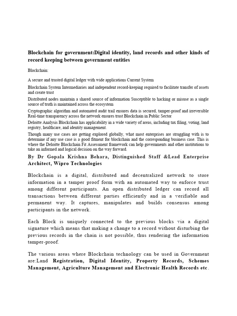 Unit 5 Blockchain for government | PDF