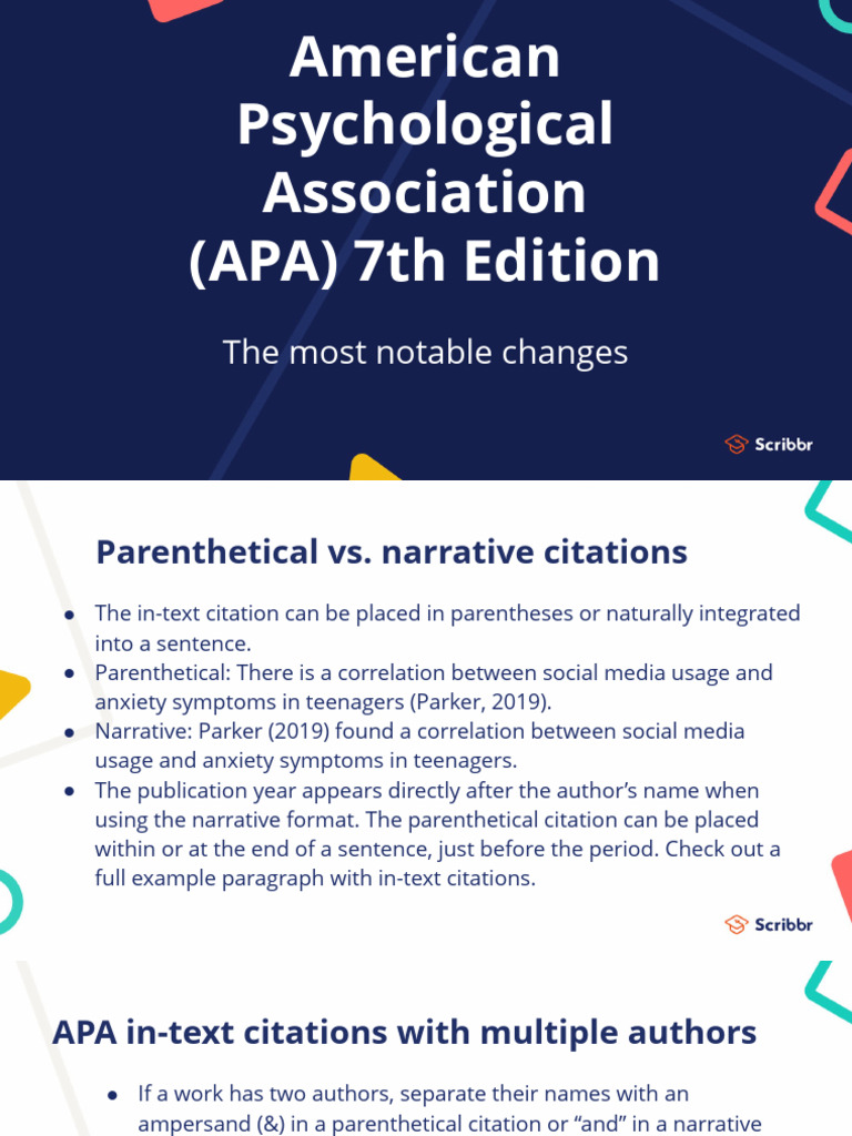 APA 7th Edition Lecture Slides Scribbr | PDF | Citation | Apa Style