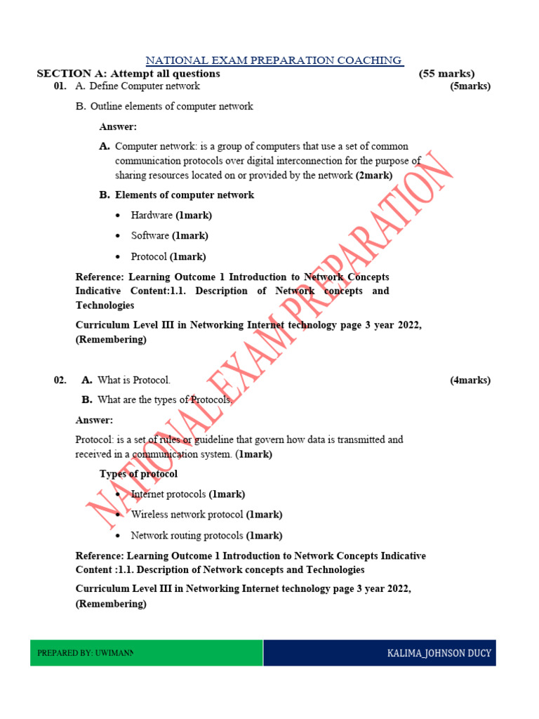 Prepare National Exam | PDF | Computer Network | I Pv6