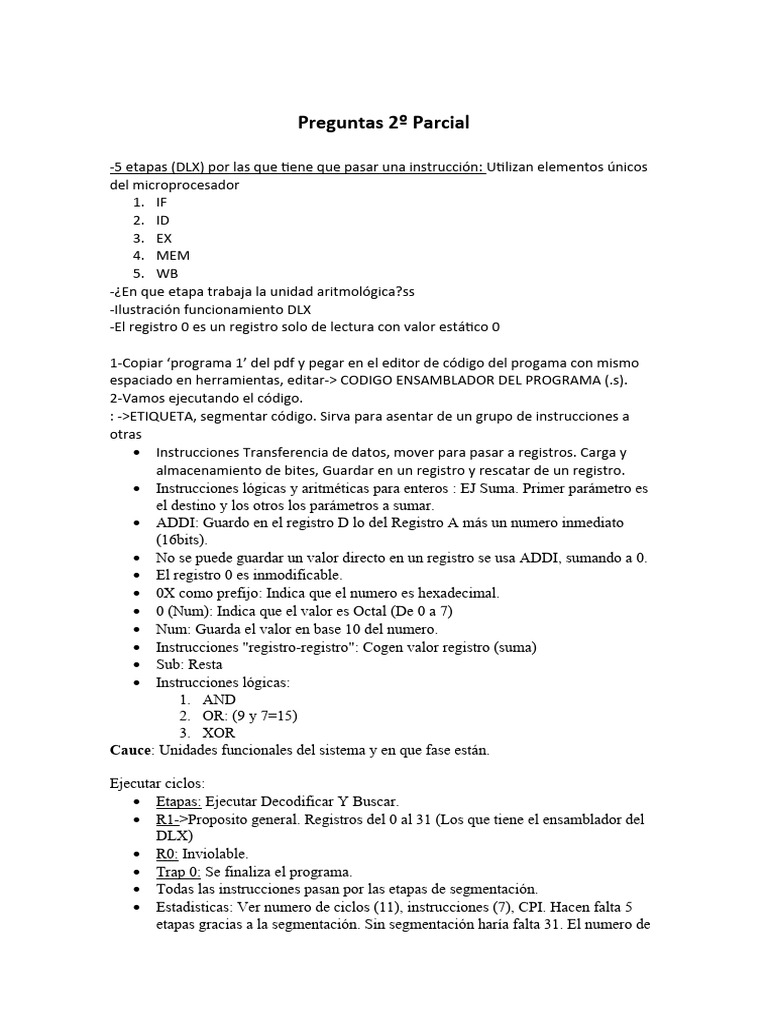 5 Etapas DLX | PDF | Lenguaje ensamblador | Informática