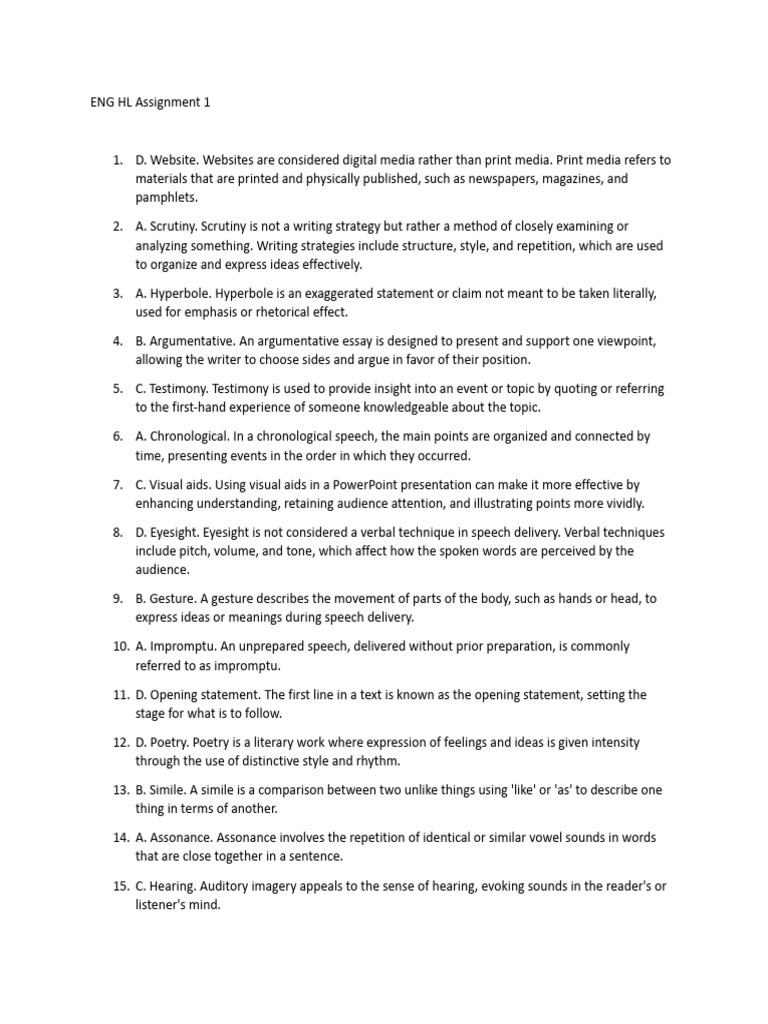 Eng HL | PDF | Poetry | Nonverbal Communication