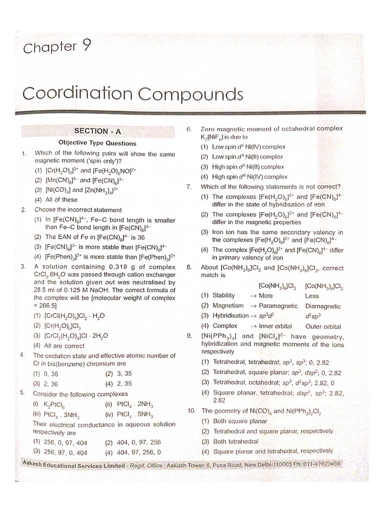 Cordination Compound | PDF