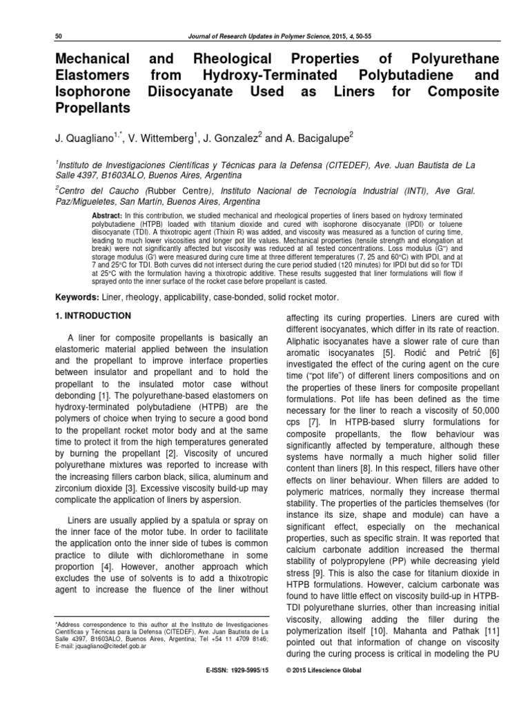 Mechanical and Rheological Properties of | PDF | Young's Modulus | Viscosity