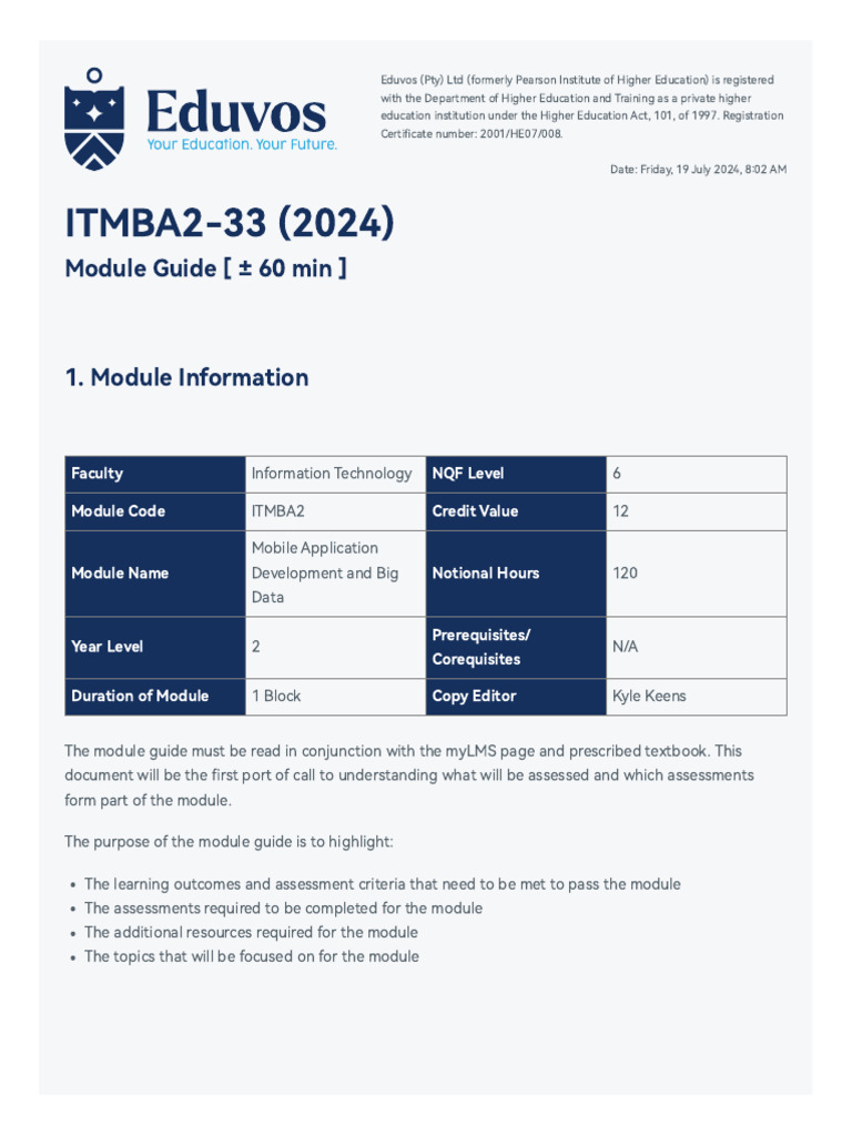 ITMBA2-33 (2024) - Module Guide ( 60 Min) | PDF | Mobile App | Cloud Computing