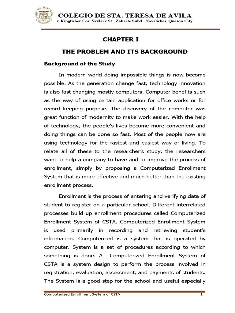 Chapter I The Problem and Its Background | PDF | Questionnaire ...