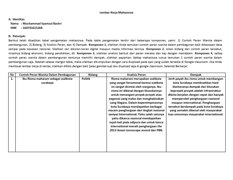 Lembar Kerja Mahasiswa Pert. 9 | PDF