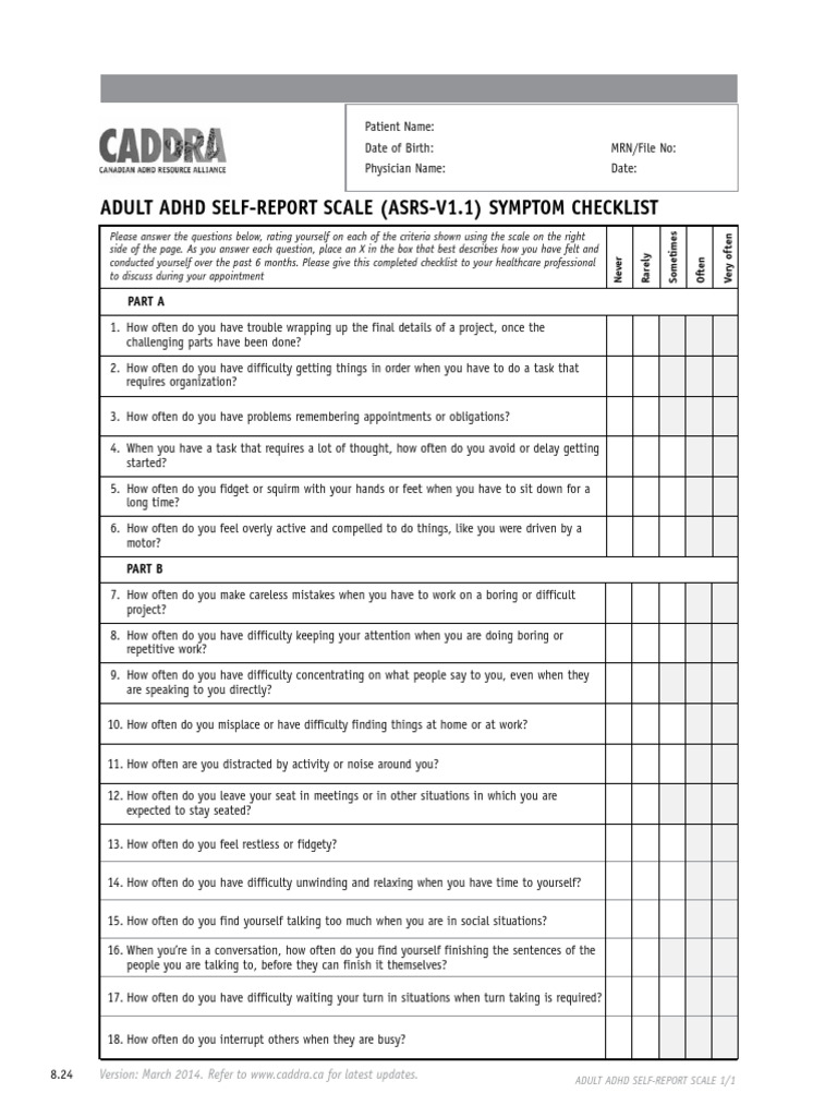 Adult Adhd Screening S | PDF | Adult Attention Deficit Hyperactivity ...